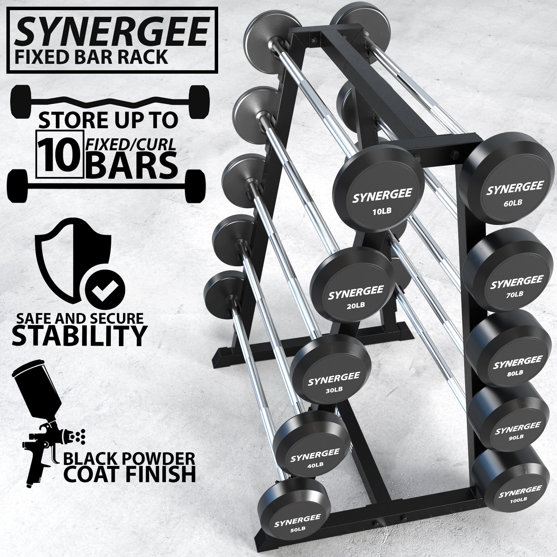 Synergee Fixed Bar Rack | Synergee Fitness CA – Synergee Canada