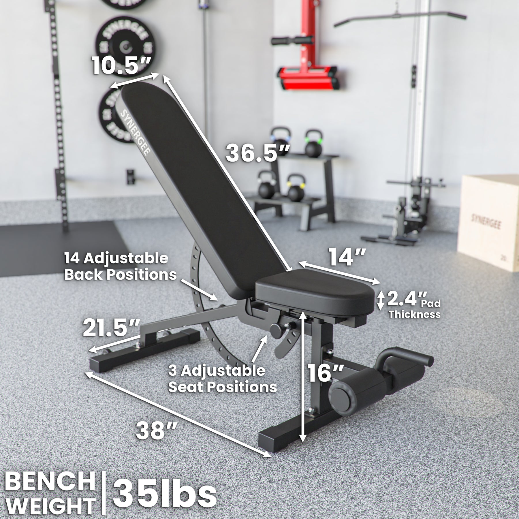 Synergee Adjustable Incline Decline Bench | Synergee Fitness Canada ...