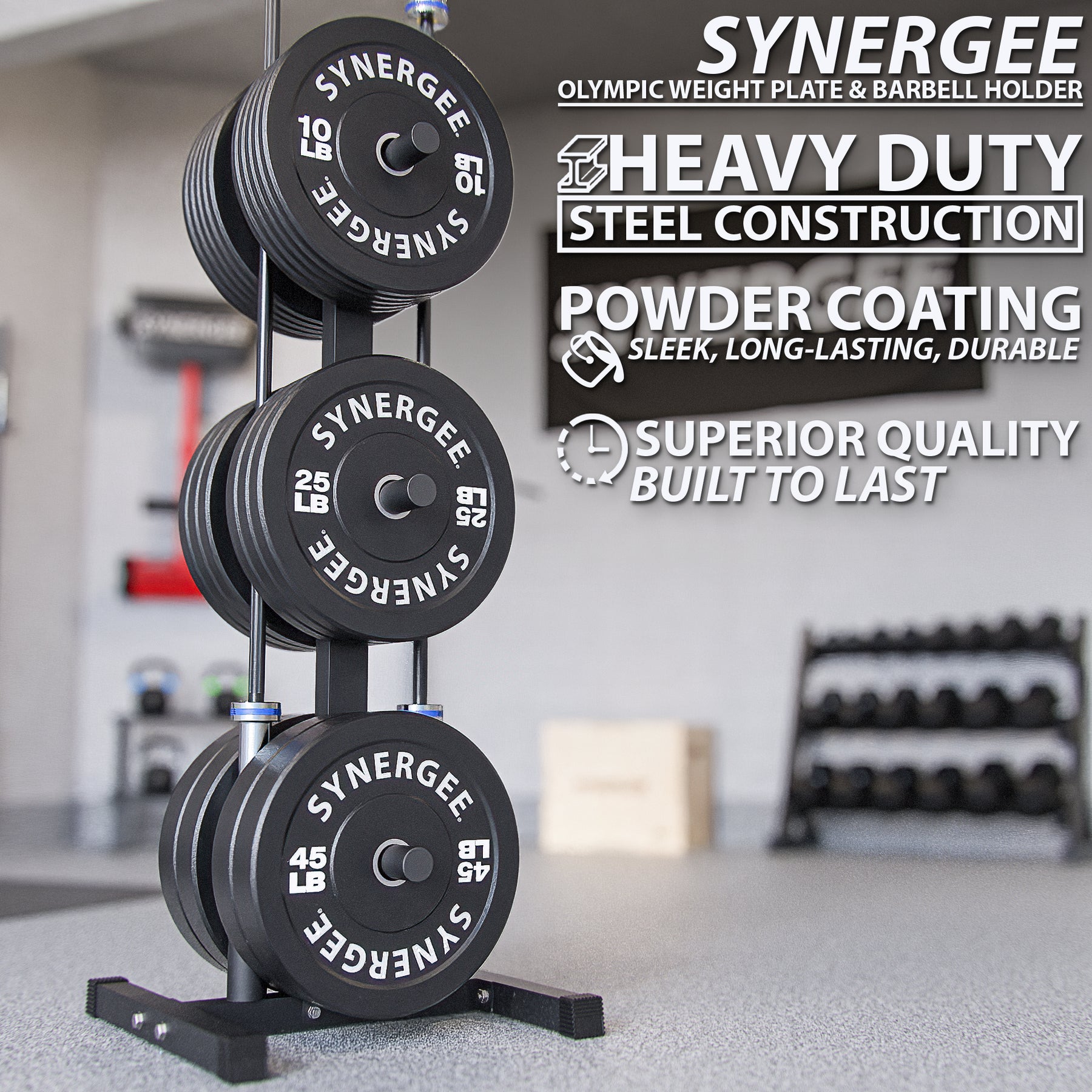 Synergee Weight Plate & Barbell Holder | Synergee Fitness Canada ...
