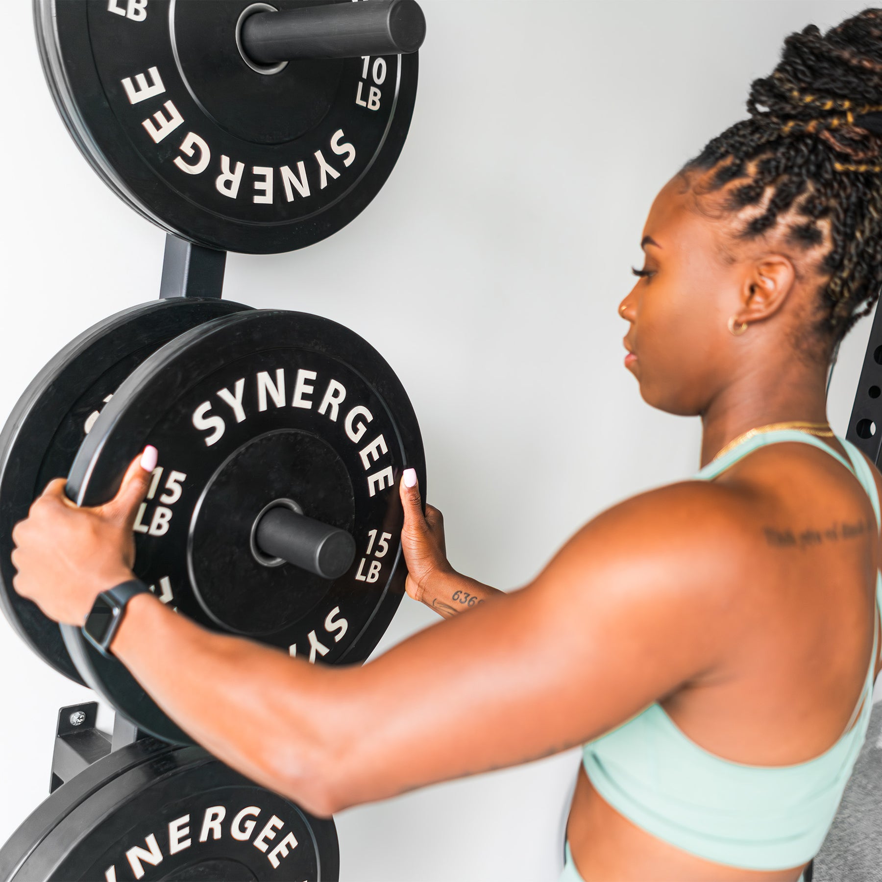Synergee Weight Plate Wall Storage Rack | Synergee Fitness Canada ...